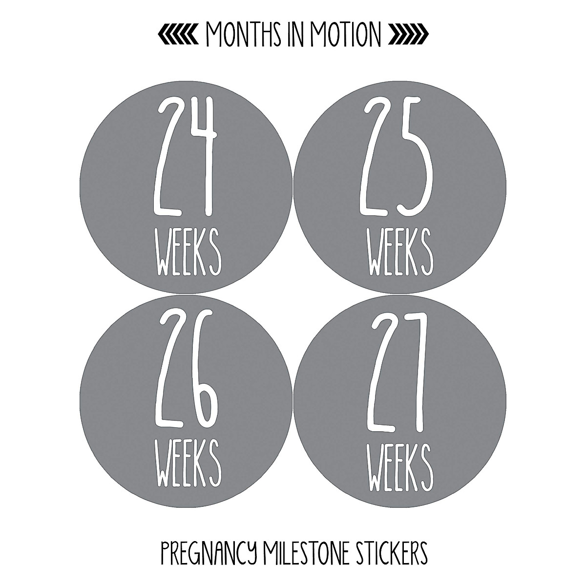 Months In Motion Weekly Pregnancy Growth Sticker | Week to Week Pregnant Expecting Photo Prop | Maternity Keepsake | Baby Bump | Weekly Stickers Photo (Set of 36 Stickers)