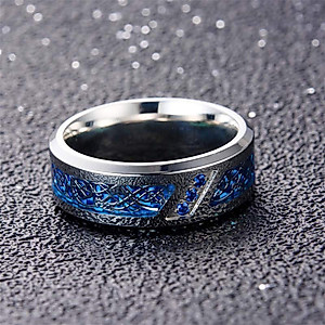 LOVERSRING 3pc Two Rings His and Hers Couple Rings Bridal Sets His Hers Women White Gold Plated Blue Sapphire Cz Man Stainless steel Wedding Ring Band Set
