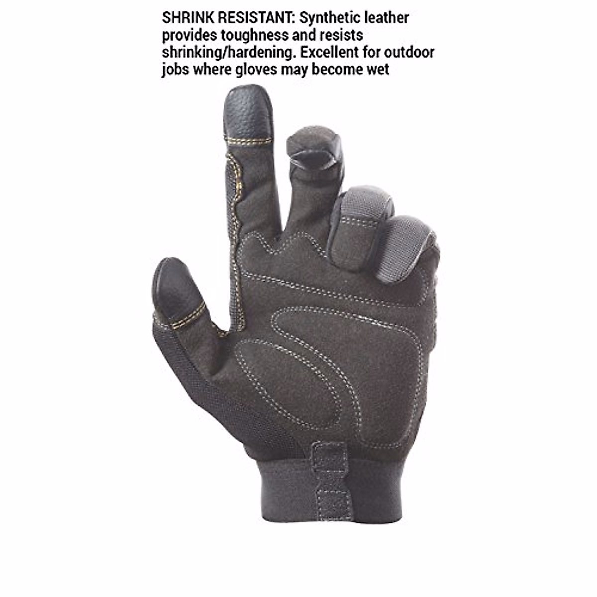 Custom Leathercraft125M Handyman Flex Grip Work Gloves, Shrink Resistant, Improved Dexterity, Tough, Stretchable, Excellent Grip