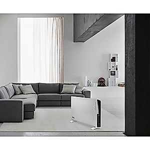 DeLonghi Convection Panel Heater, Full Room Quiet 1500W, portable electric heater is freestanding/easily wall mounted. Energy Saving, quick heat distribution, timer, white, HCX9115E