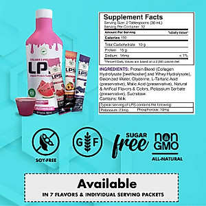 Nutritional Designs Sugar-Free Liquid Collagen & Whey Protein Supplement - Non-GMO Drink - Promotes Healthy Skin & Hair for Men & Women (Honey Vanilla)