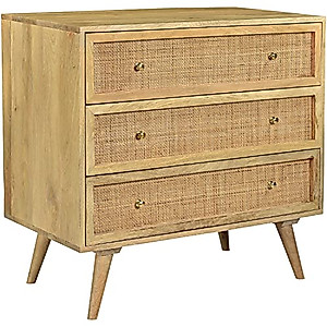 Cambridge Parkview 3-Drawer Mango Wood Chest in Natural, 33.5"W x 18"D x 31.5"H, 988010-NAT