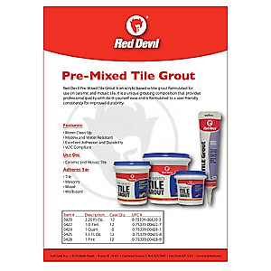 Red Devil 0425 Pre-Mixed Tile Grout Squeeze Tube, 5.5 oz, White, 12 Pack