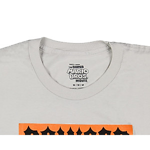 Super Mario Bros Movie Shirt Men's Bowser King Of The Koopas Adult T-Shirt (Medium, Grey)
