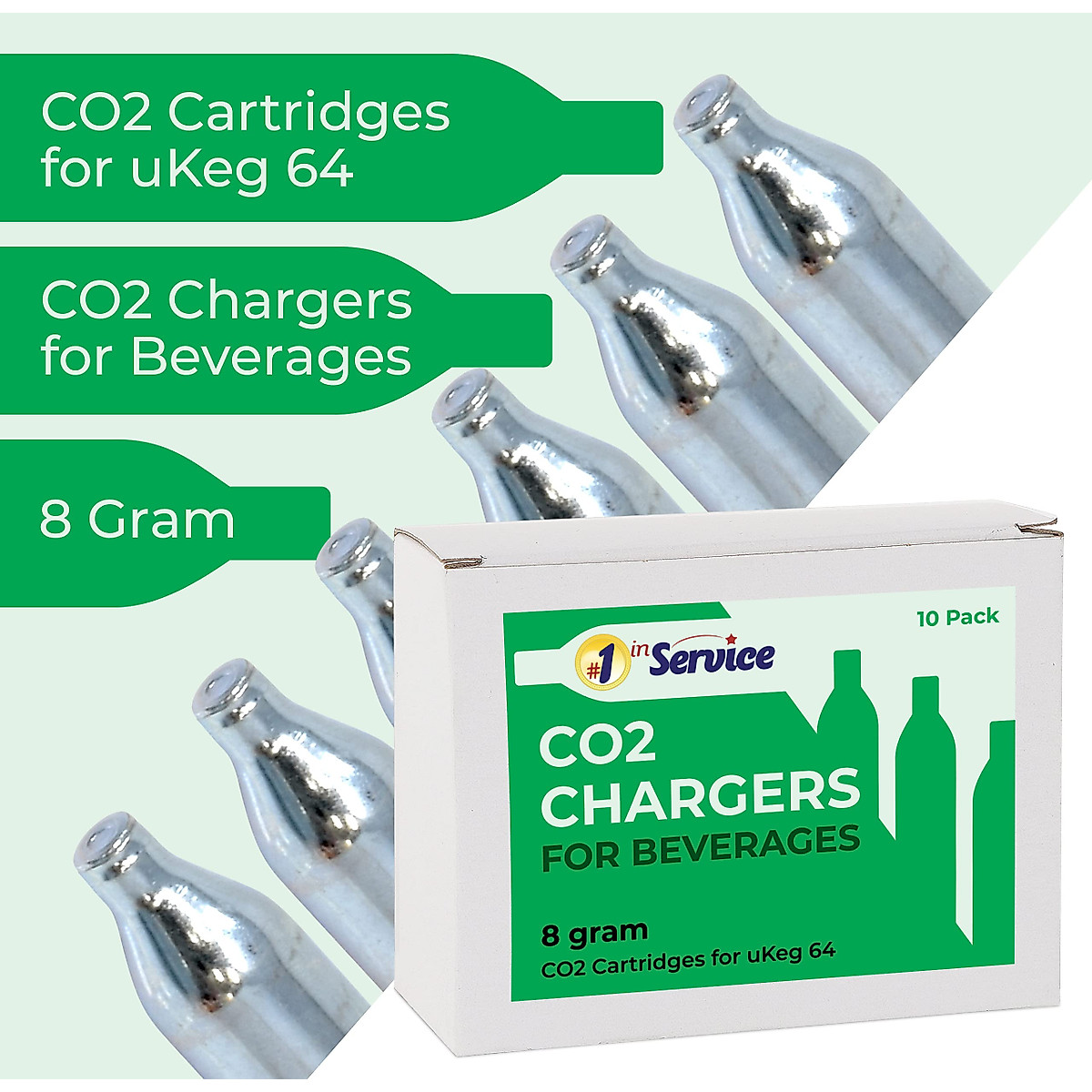 8g CO2 Chargers uKeg 64, 20 Pack