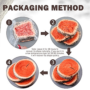 Coume 3 Pcs Wood Slice Pillow Round Floor Cushion 3D Digital Throw Pillow Decorative Tree Ring Soft Circle Seating for Kids Chair Home Couch Sofa Bedroom Decor(Classical)