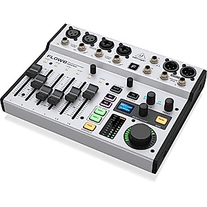 Behringer FLOW 8 8-Input Digital Mixer with Bluetooth Audio and App Control, 60 mm Channel Faders, 2 FX Processors and USB/Audio Interface