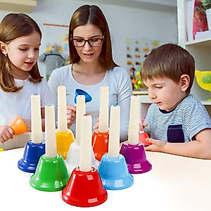 Tosnail 8 Note Metal Hand Bells Colorful Musical Percussion Musical Toy Instruments for Kids, Children