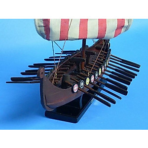 Hampton Nautical Viking Drakkar Ship, 14" , Brown