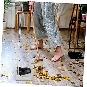 QUMIIRITY Stainless Steel Trash Shovel Kitchen Dustpan Kitchen Cleaning Floor Dustpan Upright Dustpan Handheld Scooper Industrial Dust Pan Jumbo Debris Pan Garage Dust Pan Garbage Can Silver