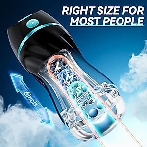 Automatic Sucking Male Masturbators - Upgraded 7 Vibration & Suction Hands Free Pocket Pussy Male Stroker with 3D Realistic Textured, Blowjob Toy Mens Adult Male Sex Toys for Men (Black)