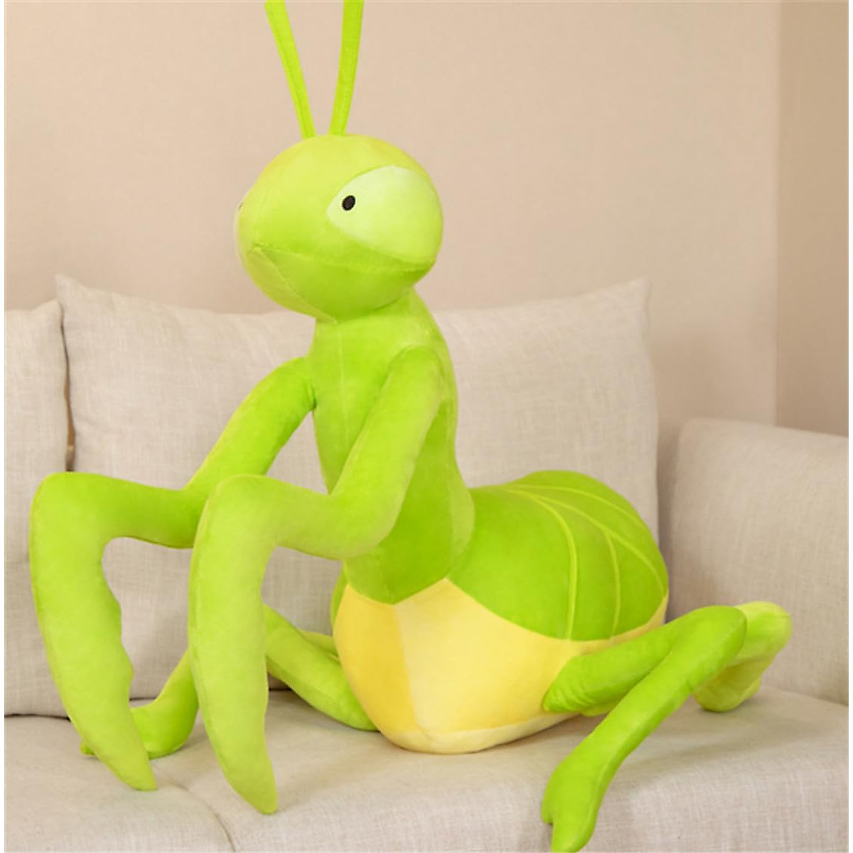 Skyseen Praying Mantis Pillow Mantis Animal Insect Shaped Throw Pillow for Home Decoration 27.6"
