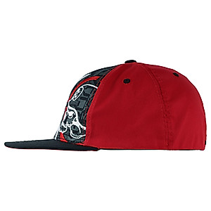 Metal Mulisha Men's Ghost Flex HAT, Black Red, L/XL