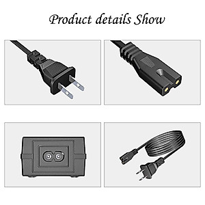 Qoovi 42V 2A Power Adapter PowerFast 3-Prong for 36V Lithium Battery,Battery Charger for Scooter