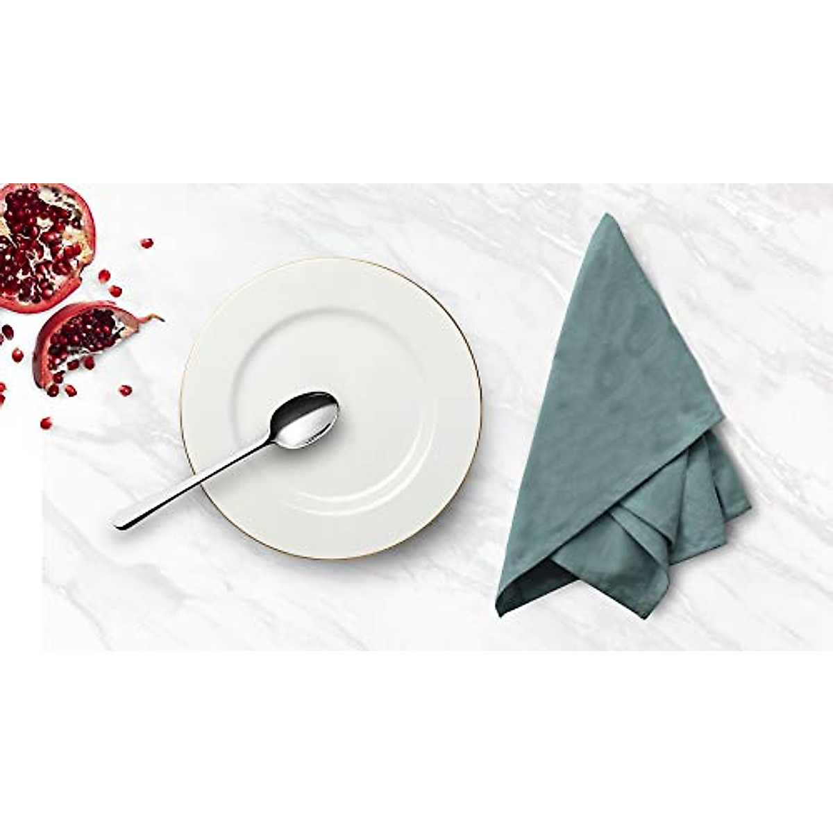 WHITEWRAP Kitchen Towels | 100% Cotton | Dish Towels for Kitchen | 18"x28" Vintage Plain Towels Blue 12-Pack | Hand Towels, Tea Towels, Dish Cloths| Super Absorbent | Reusable Cleaning Cloths