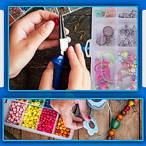 SIMARTZ Plastic Large Bead Organizer Box with Adjustable Dividers 2-Pack 36 Grids. Tackle Box Organizer with 5 Sheets of Labeling Stickers for Jewelry, Crafts, Stationery, Cosmetics and More