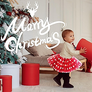 Red and White Polka Dots Tutu for Girls Princess Ballet Tulle Tutu Dress-Up Birthday Christmas Tutu Costume 3-8Y