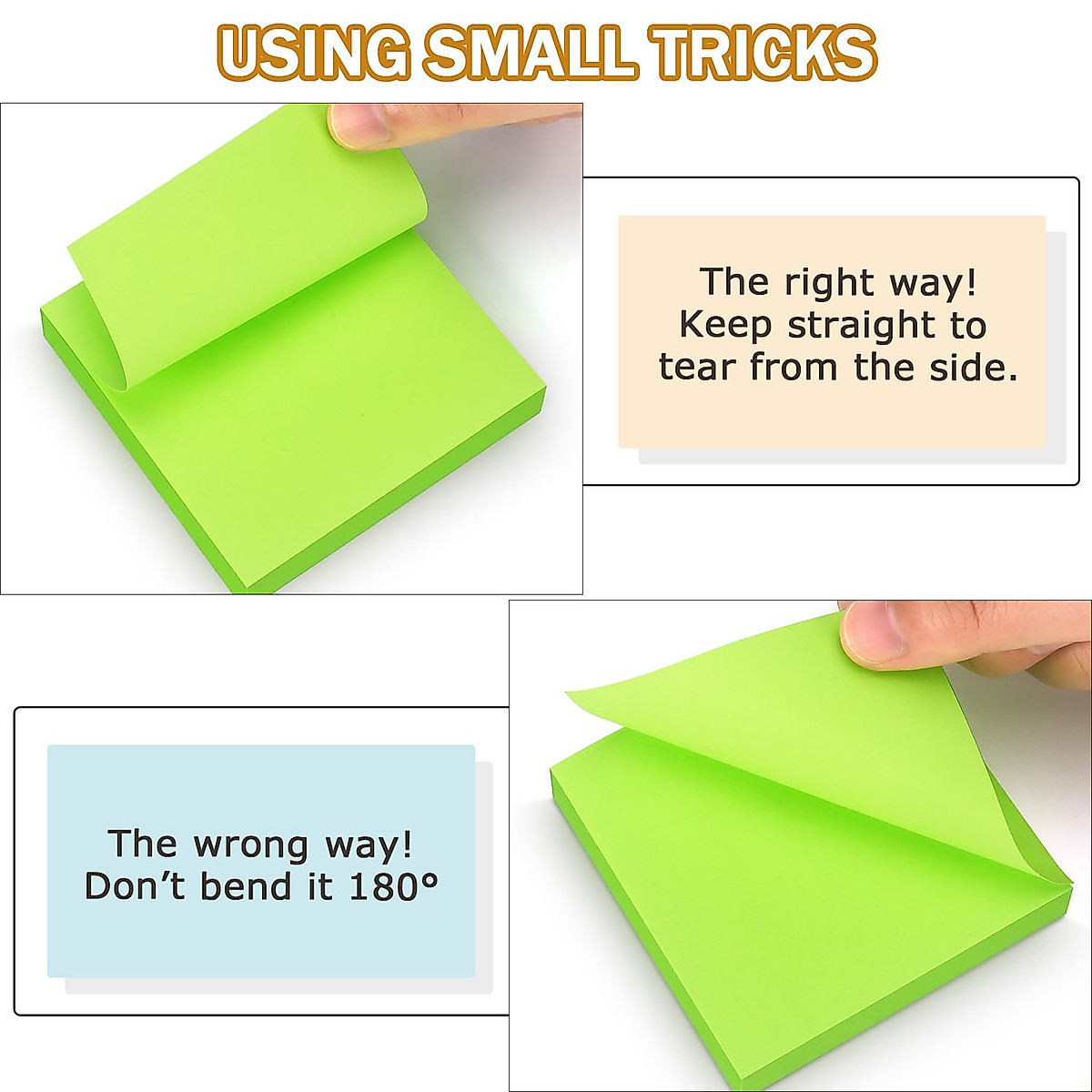 Pop Up Sticky Notes 3x3 inch Bright Colors Self-Stick Pads 12 Pads/Pack 100 Sheets/Pad Total 1200 Sheets