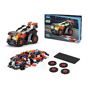 PLUS PLUS - GO! Hot Rod Car - 240 Pieces - Model Vehicle Building Stem/Steam Toy, Interlocking Mini Puzzle Blocks for Kids