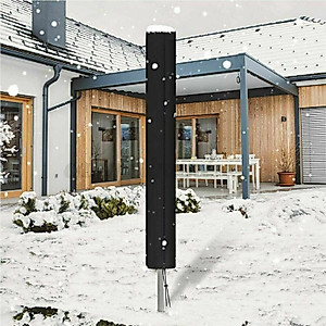 E-DONG Rotary Washing Line Cover, Waterproof Rotary Airer Cover Heavy Duty 210D Oxford Fabric Rotary Dryer Cover with Zip Rotary Clothes Line Cover, Anti-UV, Rip-Proof 168x30x30cm Black