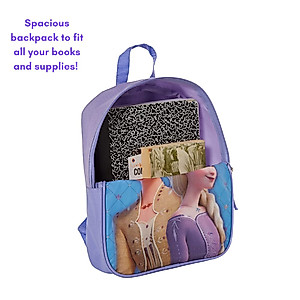 Disney Frozen 2 Mini Backpack for Girls & Toddlers with Princess Elsa and Anna - 12 Inch, Purple