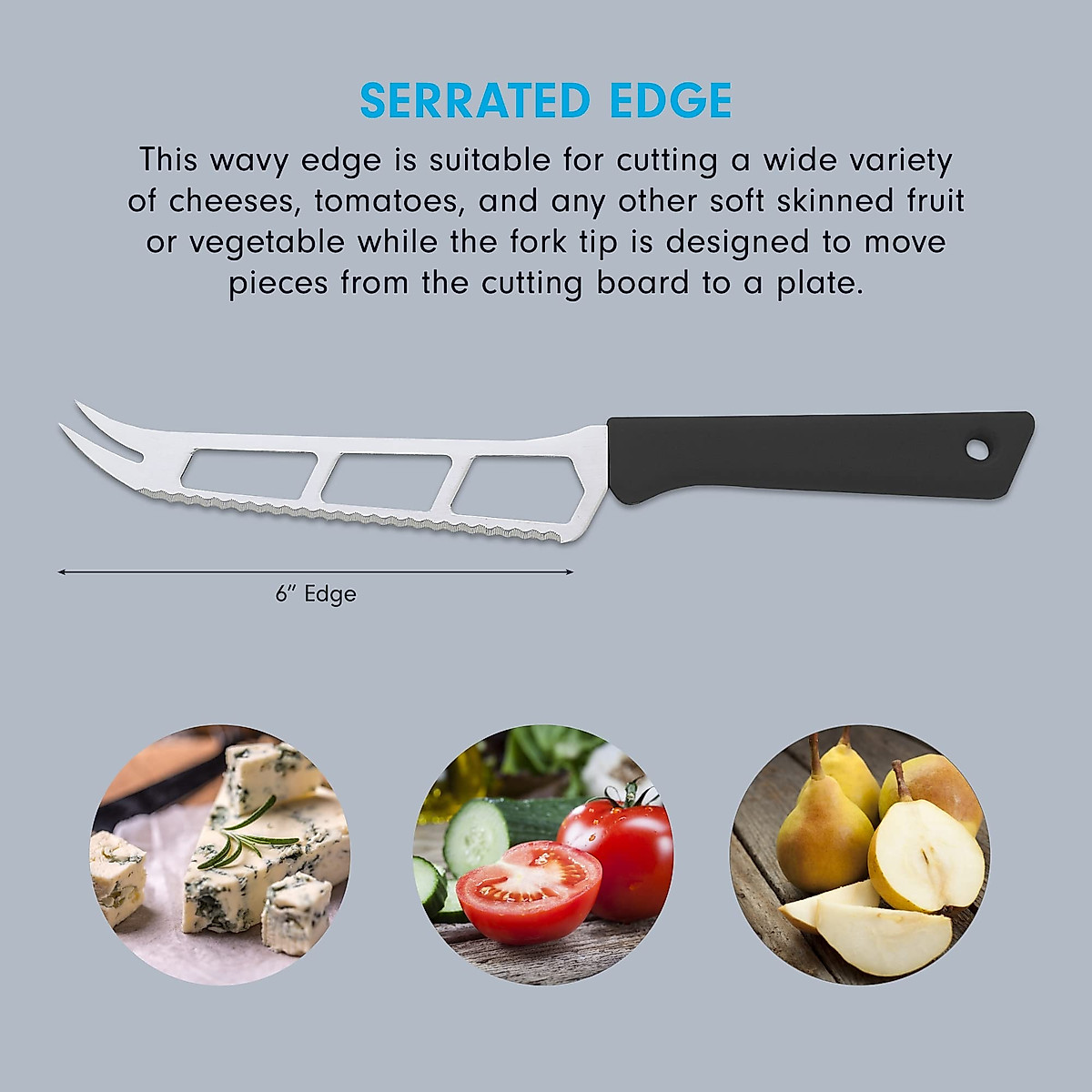 Messermeister 6-Inch Cheese and Tomato Knife, Black