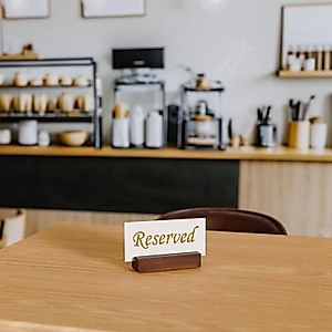 TIDITA Acacia Wood Place Card Holder 4.7x1.6x1 (20 pcs) - Wooden Acrylic Sign Holders - Table Picture Display Stands, Perfect for Table Number, Shop Cafe Home Decoration Wedding Party Events (Pack 20)