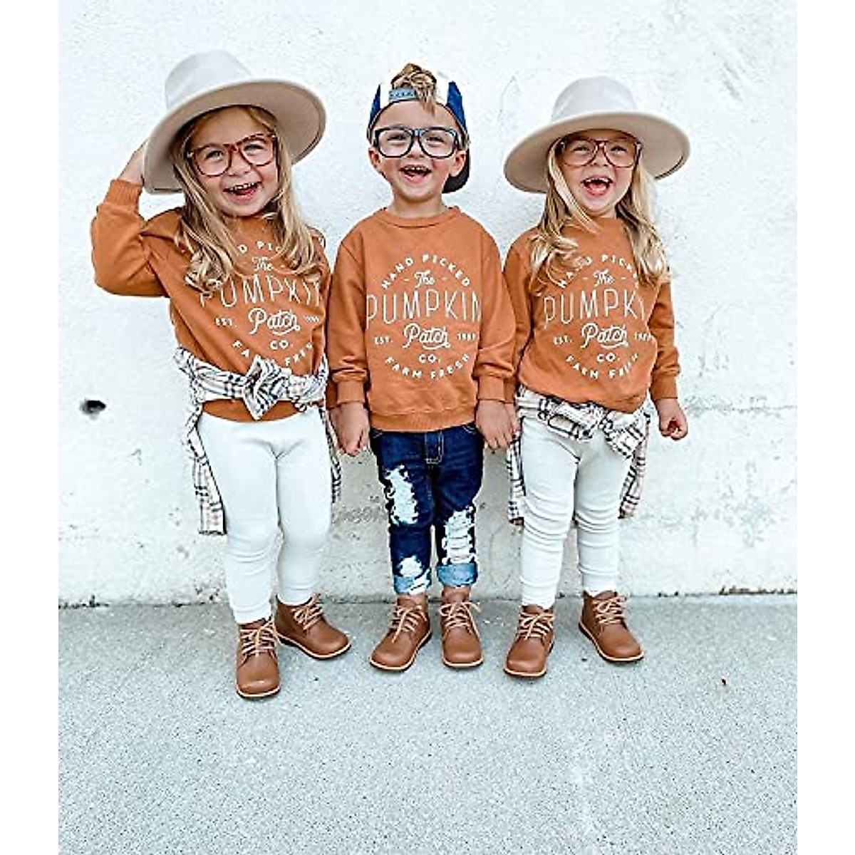 BOEBNOZCV Toddler Boy Girl Halloween Pumpkin Patch Sweatshirt Outfit Long Sleeve Oversized Sweater Shirts Fall Blouse Clothes (Brown Pumpkin Sweatshirt,7-8 Years)