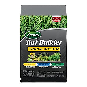 Scotts Turf Builder Triple Action1 - Combination Weed Control, Weed Preventer, and Fertilizer, 33.94 lbs., 12,000 sq. ft.