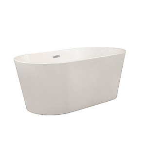 Altair Design Cielo 59" x 30" Freestanding Soaking Acrylic Bathtub in White