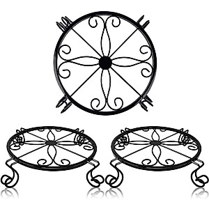 Metal Plant Stand Indoor,Outdoor Plant Stands Plant Holders,short Plant Stand corner,Small Plant Stand for Indoor Plants,Heavy Duty Flower Pot Stand Holder,Plant Rack Plant Display Shelf,Black (3 Pack)