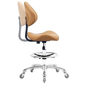 Nazalus Rolling Swivel Drafting Chair Adjustable Heavy Duty (400lbs) Lumbar Support Task Chair for Home Desk Studio Design Lab(Triangular Back)