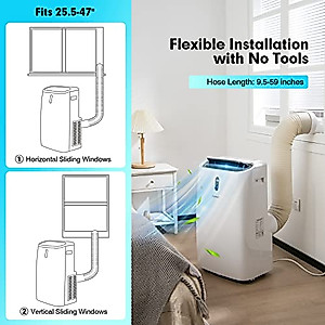 COSTWAY 12000BTU Portable Air Conditioner, 4-in-1 Oscillation Air Cooler with Cooling/Dehumidifier/Heater/Fan , 3 Speeds Fan for 450 sq.ft, Remote Control, WiFi Smart Control, 4 Universal Casters & Window Kit Included (12000BTU)