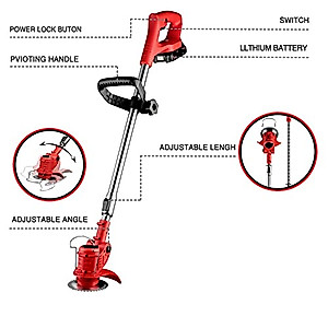 VENBER Mower Lawn Mower Adjustable Length Cordless Mower Angle Adjustment Garden Trimming Tool