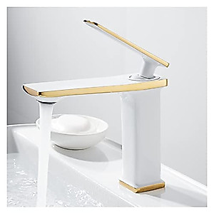 WIMPBLADB High end Basin Faucet Bathroom Sink hot and Cold Water Mixer Crane Deck Installation Single Handle Hole Bathtub Kitchen Faucet(F)