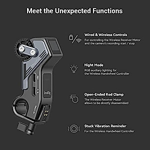 SmallRig MagicFIZ Wireless Follow Focus Basic Kit with Handwheel Controller and Receiver Motor, 100m / 328ft Remote Focus Control for DSLR and Cine Lenses - 3781