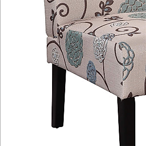 Family Life Modern Polyester Upholstered Print Fabric Armless Accent Chair Set of 2, Rivoli Slipper Chair for Living Room