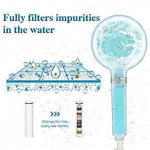 DOILIESE 6 Settings Shower Head with Handheld, High Pressure Shower Head Filter for Hard Water - 15 Stage Filtered Shower Head with Hose for Remove Chlorine Heavy Metals and Other Sediments (Chrome)