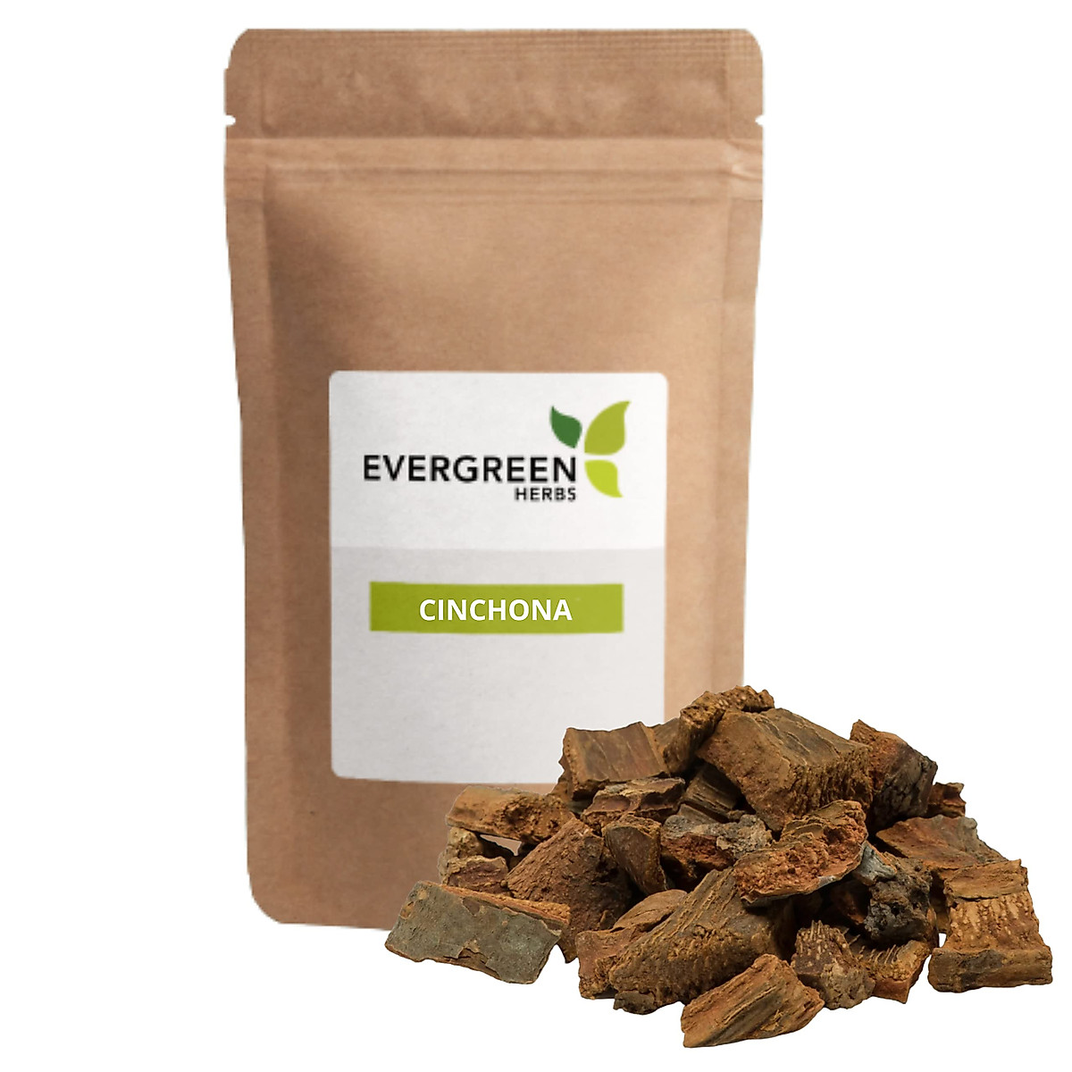 Evergreen Herbs Cinchona Bark 8 oz - Resealable Stand Up Pouch to Ensure Freshness!