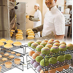 Tier Cooling Rack, Stackable Baking Rack Shelf, Kitchen Cookie Cooling Rack Baking Supplies for Bread Cake Biscuits and More (3-Tier Cooling Racks)