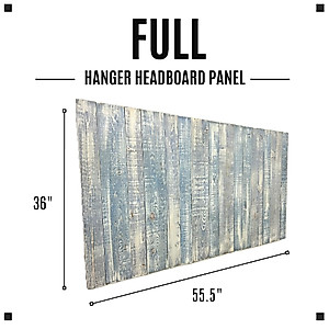 Barn Walls Solid Wood Headboard Full Size, Blue Powderwash Finish with Smooth Natural Wood Grain, Handcrafted Wall-Mounted Panel Head Board, Adjustable Height, Modern Farmhouse Bedroom, Built to Last