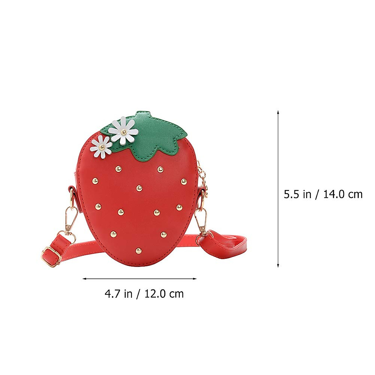Amosfun Strawberry Shape Shoulder Mini Bag Novelty Cute Handbag Clutch Fruit Shaped Wallet Strawberry Coin Purse Crossbody Bag for Women Girl