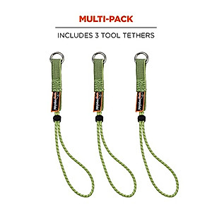Ergodyne Squids 3703 Tool Tail Attachment with Loop End, Standard Length, 15 Pounds,Lime