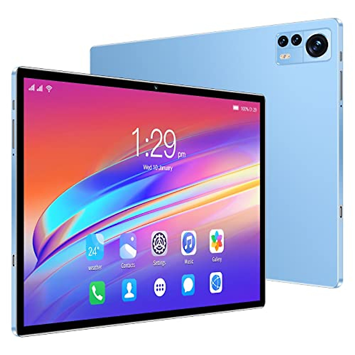 Android Tablet, 10.1 Inch Full HD screen Octa Core Processor 4GB RAM+32GB ROM 4000 mAh Battery Camera Phone Pad, and Dual Speakers support double card Tablet PC (Blue)