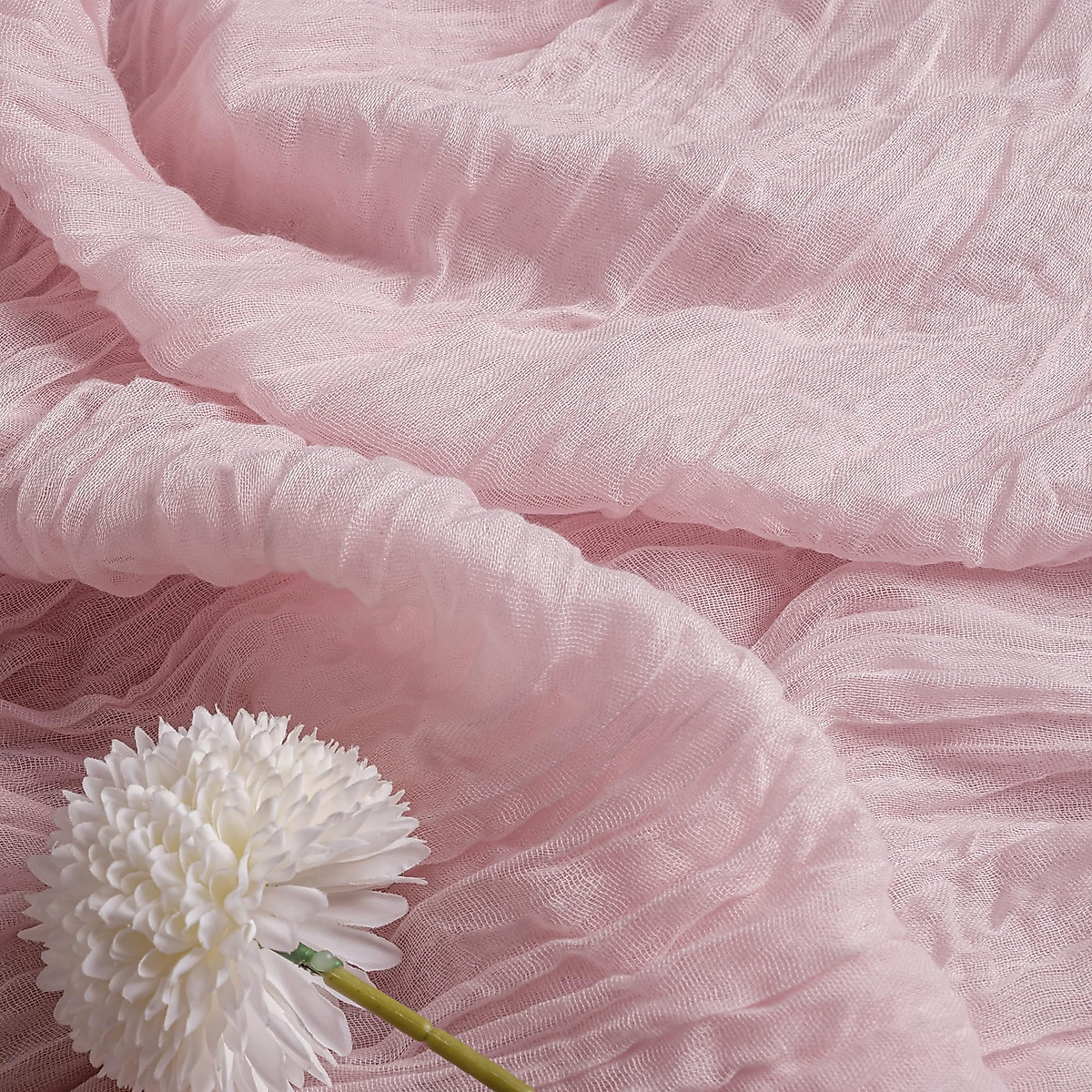 Leetaltree 2 Pack Pink Cheesecloth Table Runner, 35x120 Inch Boho Rustic Cheese Cloth Table Runner, Decorative Table Runners for Bridal Baby Shower Decorations or Wedding Table Decorations