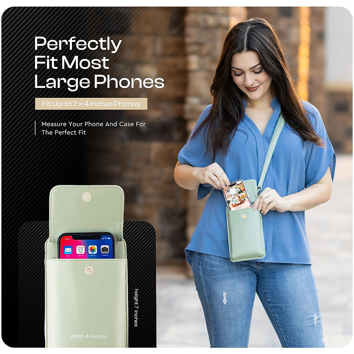 Claasico Womens Crossbody Wallet & Phone Case | iPhone/Samsung/LG Magnet Cell Pouch & Handbag