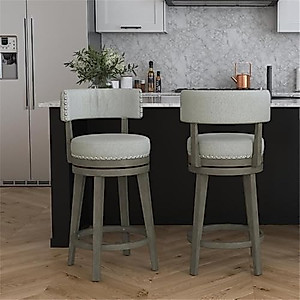 Hillsdale Furniture Lawton Wood Counter Height Swivel Stool Walnut