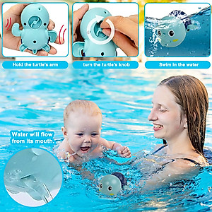 Akosuntoys Baby Bath Toys for Todders 1+ Year Old,DIY Duck Water Slide Mold Free Lighting-Up Dinosaur Toys Stacking Cups & Swimming Turtle New Born Baby Bathtub Water Toys Preschool Toddler Pool Toys