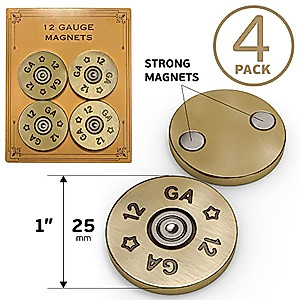 12 Gauge Bullet Brass Magnets - Set of 4