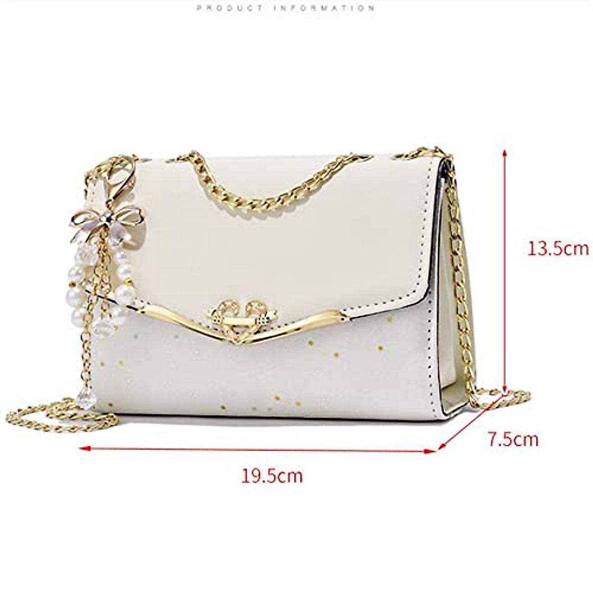 Crossbody Shoulder Square Bags for Women Glittering Stars Purse PU Leather Handbag Satchels Tote Bag with Metal Chain Strap